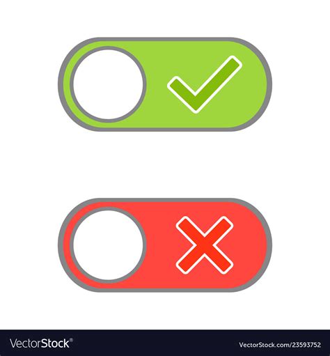 Toggle Button Switch Off Or Turn On Slider Vector Image