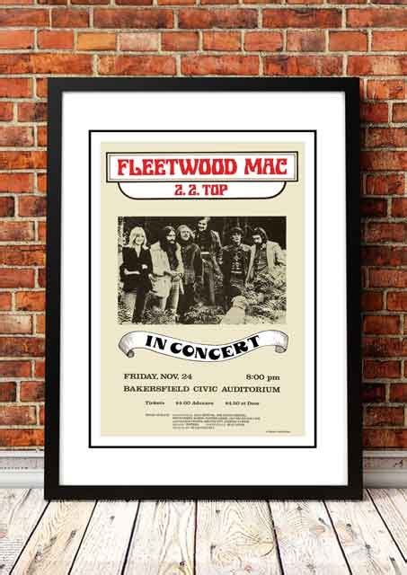 Fleetwood Mac Civic Auditorium Bakersfield Usa 1973 Poster Canvas