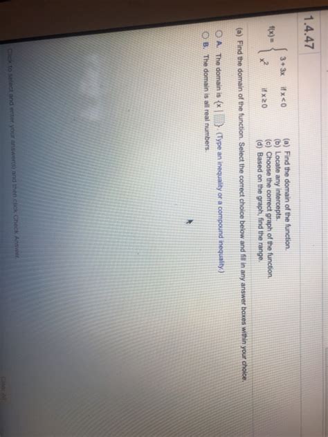 solved 1 4 47 a find the domain of the function b locate