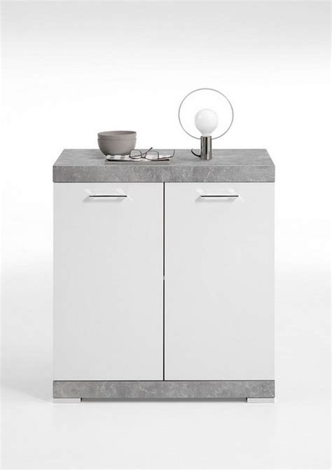 Kommode Bristol 1 Xl Beton Nb Front Weiß Edelglanz Nb Kommoden