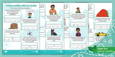 Maths Problem Solving With Bar Models Activity Sheets