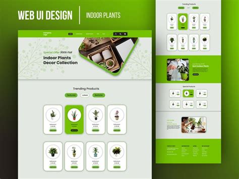 Indoor Plants Web Ui Template Design