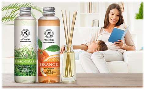 Reed Diffuser Refills Lemongrass And Orange Scent 2x200ml Essential Oil