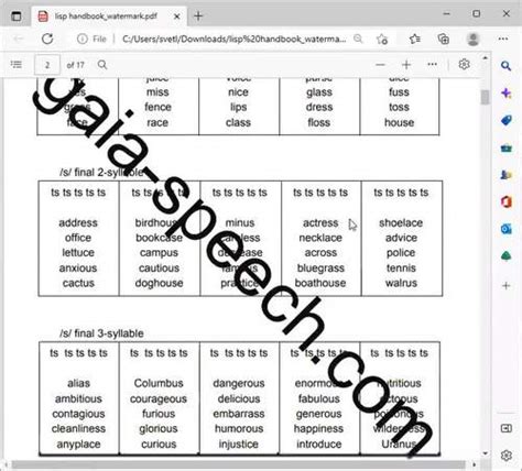 Frontal And Lateral Lisp Handbook By Gaia Speech Tpt