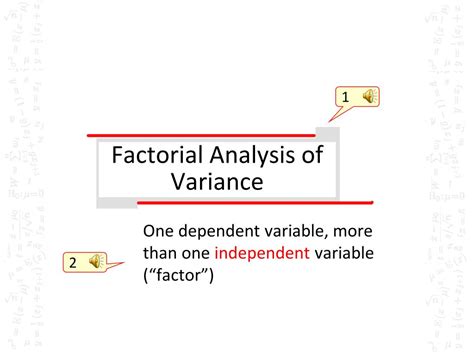 Ppt Understanding Factorial Analysis Of Variance Anova With Two