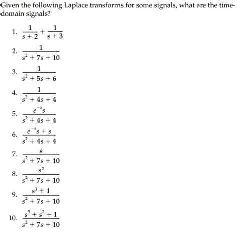 Solved Using MATLAB Only 1 5 And 10 Given The Following Laplace