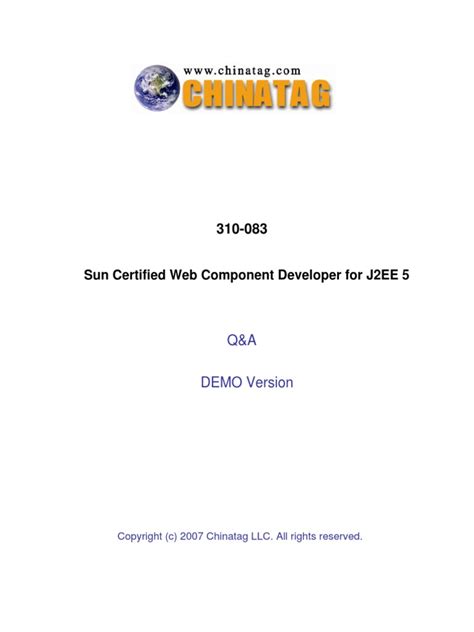 sun certified web component developer for j2ee 5 pdf java server