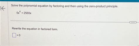 Solved Solve The Polynomial Equation By Factoring And Then