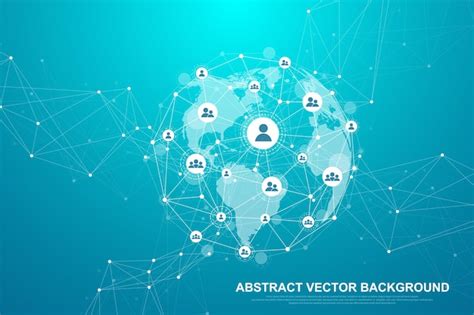 Premium Vector Global Structure Networking And Data Connection Concept Social Network