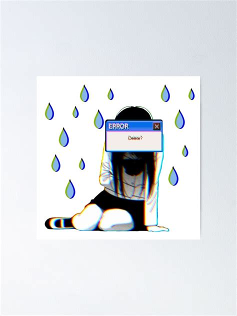 Antisocial Delete Face Error Poster For Sale By Castiloart Redbubble