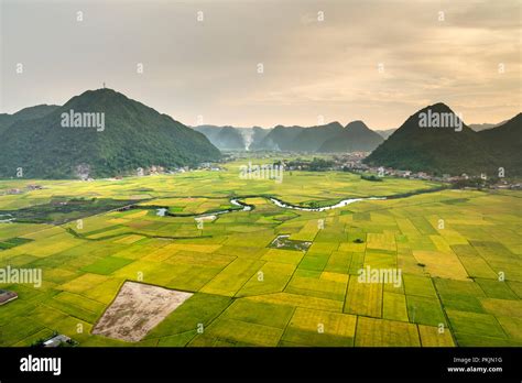 Panoramic View Of Bac Son Valley From The Top Of Mount Na Lay In Bac Son District Lang Son