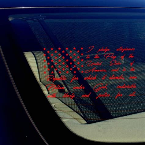 American Flag Pledge Of Allegiance Truck Car Window Sticker Red Vinyl