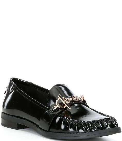 Gianni Bini X Lilly Sisto Cole Patent Chain Hardware Detail Loafers