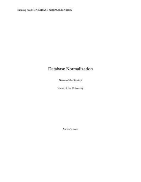 Database Normalization Desklib