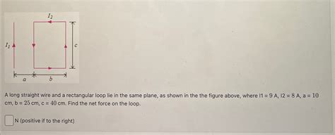 Solved A Long Straight Wire And A Rectangular Loop Lie In