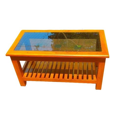 Rectangular Brown Wooden Glass Top Sofa Table At Rs 3500piece In