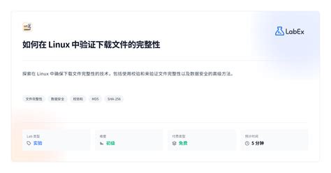 如何在 linux 中验证下载文件的完整性 labex