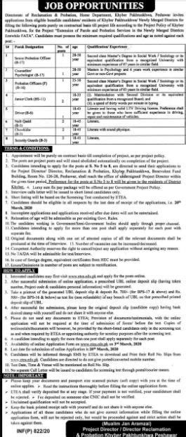 Home Department Khyber Pakhtunkhwa Jobs 2020 Jobs In Peshawar Below