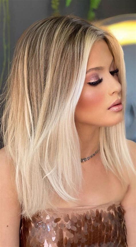 35 Cute Summer Hair Colours And Hairstyles Ombre Champagne Blonde