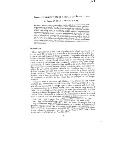 Pdf Shape Optimization Of A Solid Of Revolution