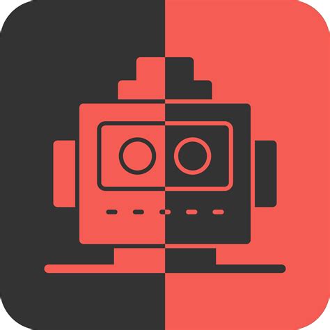 Robot Head Red Inverse Icon Vector Art At Vecteezy