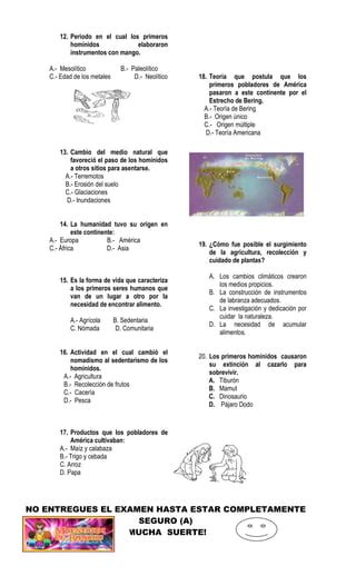 Examen Sexto Grado Primer Bimestre Pdf