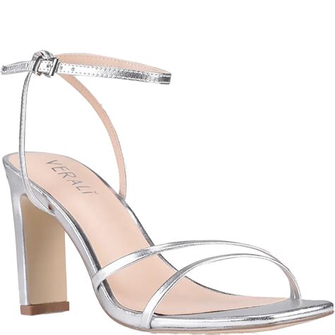 Verali Kimmy Silver Metallic Strappy Heels Shoebedoo