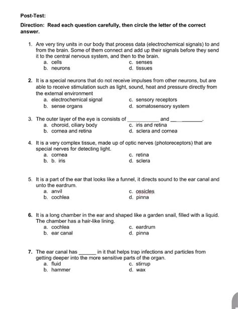 Post Test Direction Read Each Question StudyX