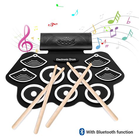 전자 드럼 휴대용 드럼 세트 헤드폰 잭 블루투스 내장 스피커 및 충전식 배터리 크리스마스 휴일전자 드럼 Aliexpress