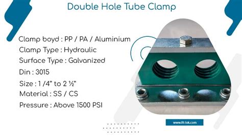 Double Hole Tube Clamp Stainless Steel PP Double Tube Clamp