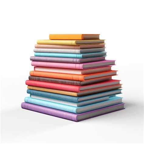 Stack Of Book Isolated Premium Ai Generated Image