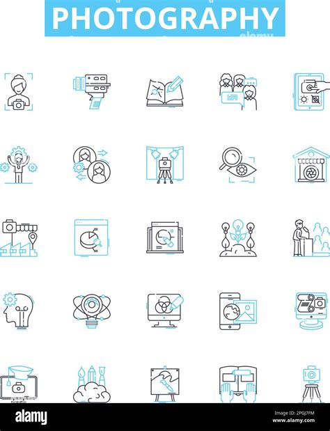 Photography Vector Line Icons Set Photographer Shutter Aperture