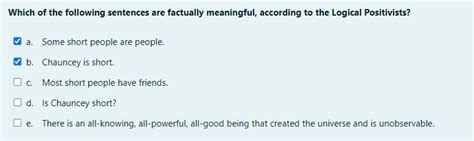 Which Of The Following Sentences Are Factually Chegg