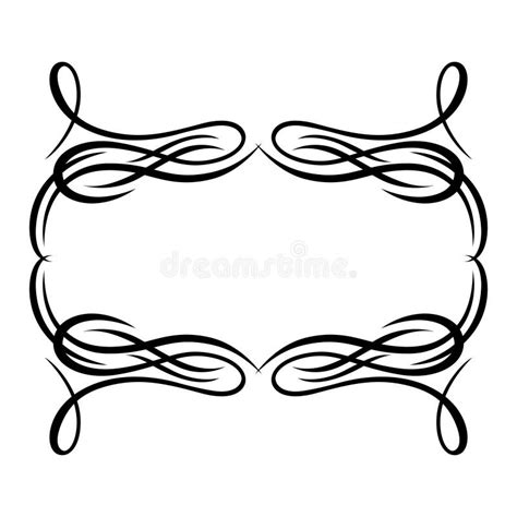 Vintage Swirling Frame Retro Decorative Curling Vignette Stock