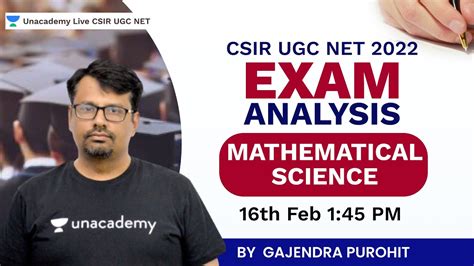 Memory Based Paper Analysis Mathematical Science Gajendra Purohit Csir Ugc Net 2022 Youtube