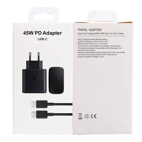 Incarcator Retea Cu Cablu Fast Charge USB C La TYPE C 45W Negru EMAG Ro