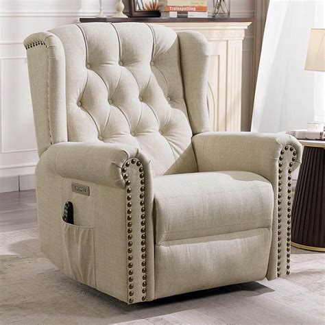 Meetwarm Power Swivel Rocking Glider Recliner Chair With Heat And