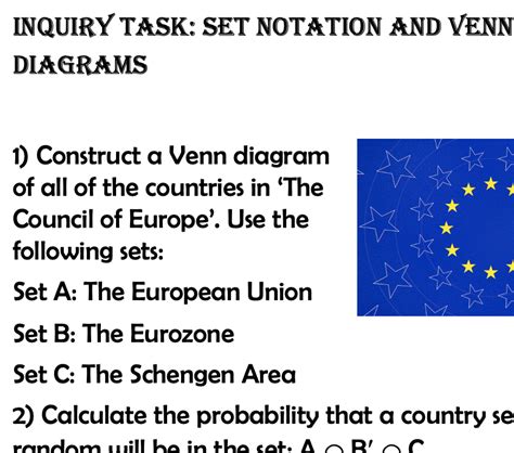 Set Notation Venn Diagrams Inquiry Task Teaching Resources