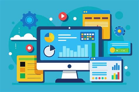 a colorful digital dashboard displays various data visualizations