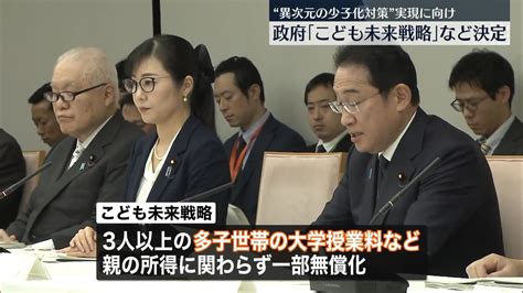 政府、「こども未来戦略」など決定 “次元の異なる少子化対策”実現へ支援内容や財源示す（2023年12月22日掲載）｜日テレnews Nnn