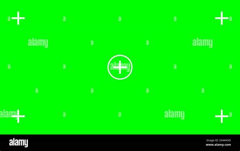 Green Screen Background With Tracking Cross Marks Chromakey Video