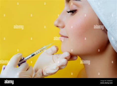 Sensual Female Lips Procedure Lip Augmentation Syringe Near Womans Mouth Injections For
