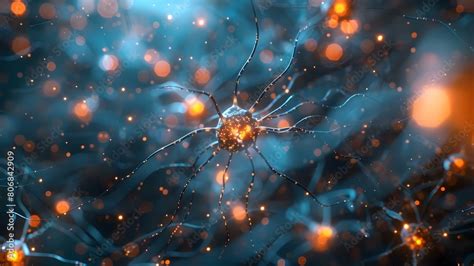 Exploring Neuron Cells In A Microscopic View For Neural Network Research Concept Neuron Cells