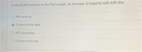 Solved In The IS MP Analysis In The Fed Model An Increase Chegg