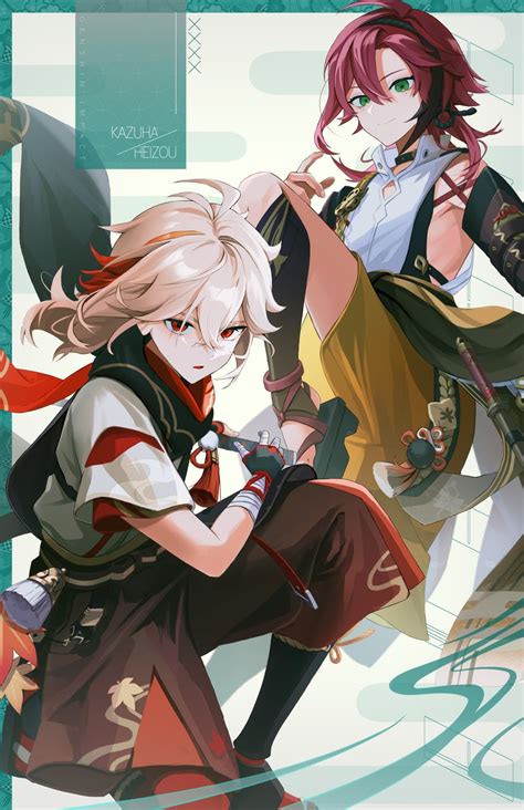 Kaedehara Kazuha And Shikanoin Heizou Genshin Impact Drawn By