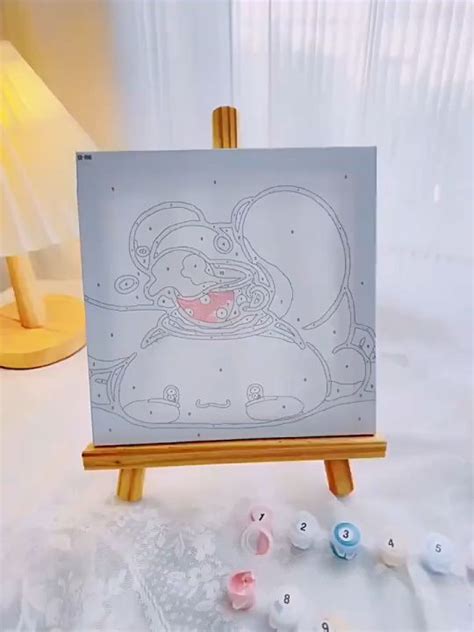 20x20 ภาพวาดสีน้ำมันดิจิตอลพร้อมกรอบ Diy ตัวการ์ตูน ระบายสีตามตัวเลข