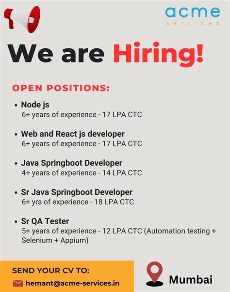 Acme Services On Linkedin Recruitment Hiring Jobsearch Jobopening It Nodejs Webdeveloper