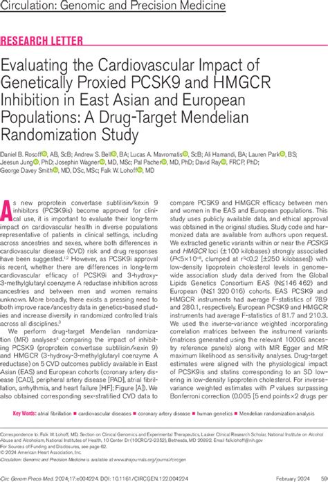 Evaluating The Cardiovascular Impact Of Genetically Proxied Pcsk9 And