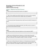 Biol205 Review Sheet 4 Docx Physiology Lab From PhysioEx 9 1 10 0 Review Sheet 4 Endocrine