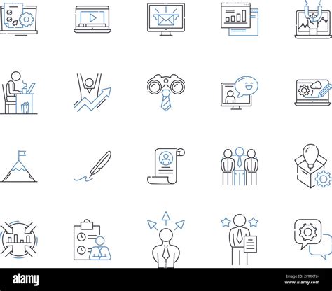 Working Management Outline Icons Collection Workforce Management
